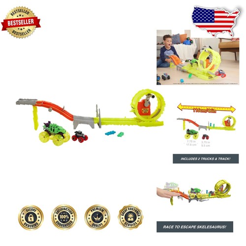 Monster Trucks Track Set: Skelesaurus vs. Bone Shaker Race & Chase ...