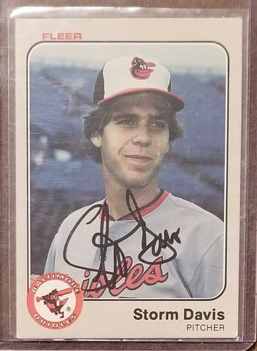 Autograph....1983 Fleer #56 Storm Davis Baltimore Orioles Baseball Card ...