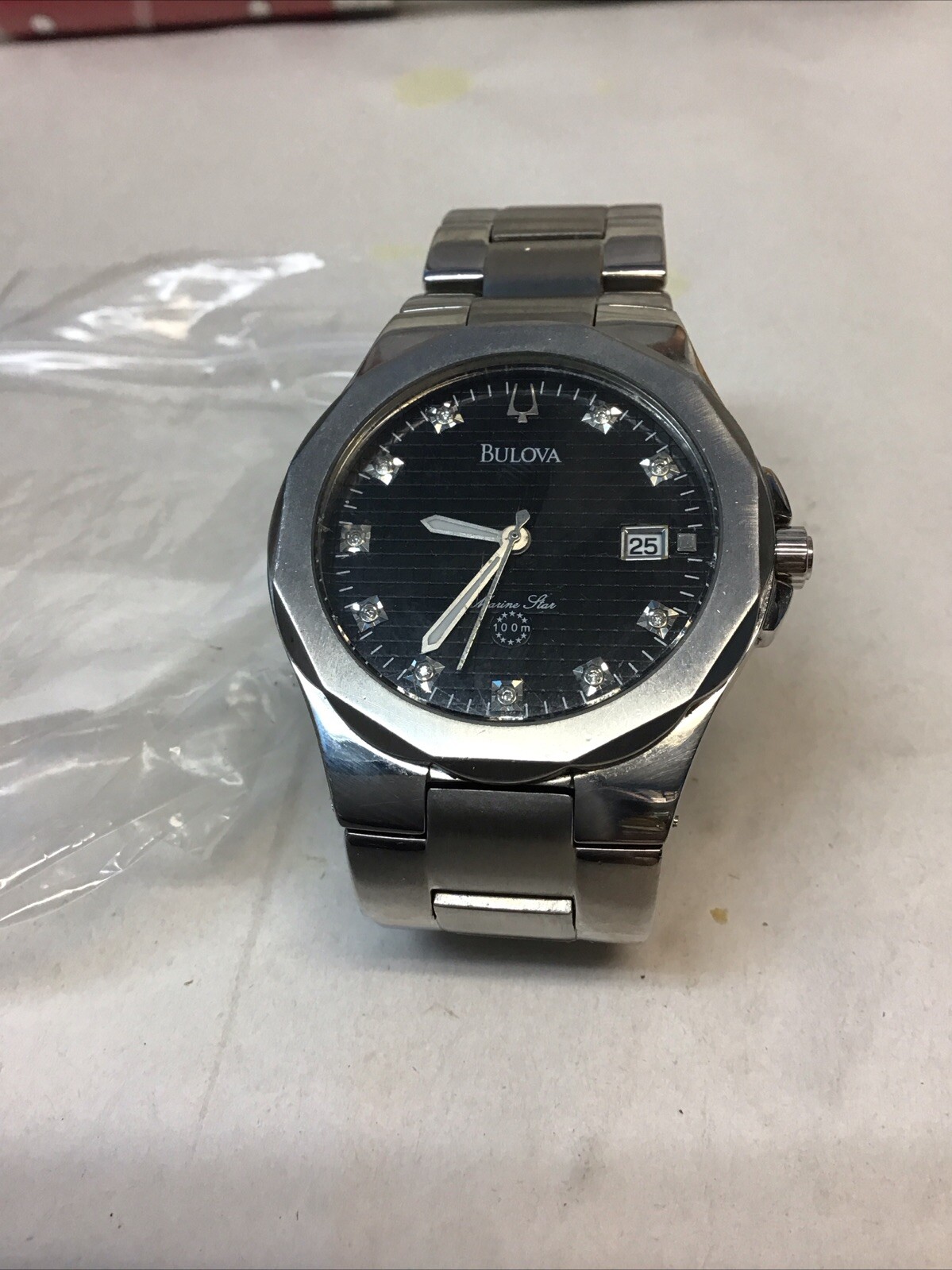 Rare Bulova Marine Star Diamond Marker C876763 Black … - Gem