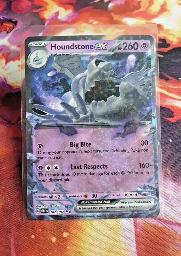 Pokémon TCG Houndstone ex SV03: Obsidian Flames 102/197 Holo Double ...