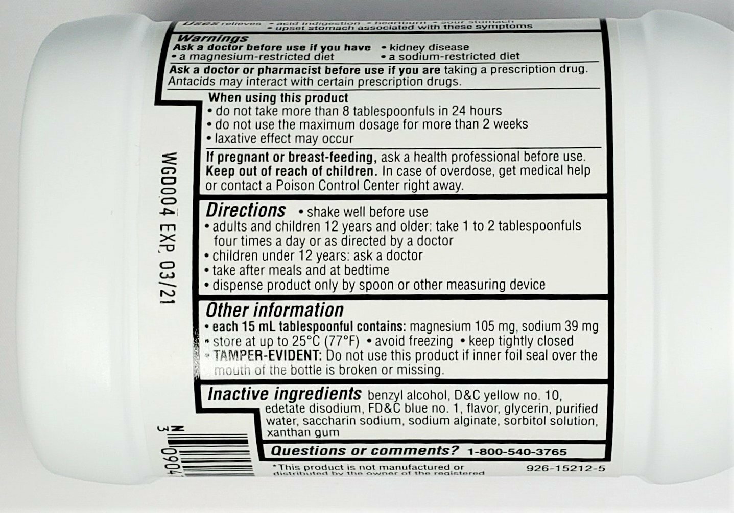 Major Acid Gone Antacid Liquid 12 fl oz each -4 Pack -Expiration Date ...