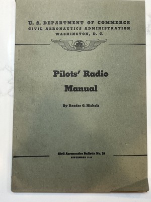 WWII WW2 Pilots Radio Manual 1940 Civil Aeronautics Bulletin No 29 ...