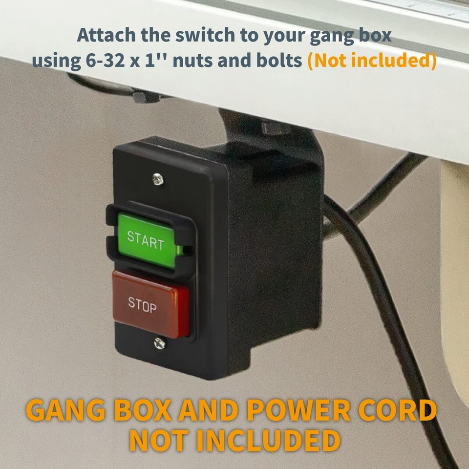 POWERTEC 110/220V Single Phase On/Off Switch, 3HP, fits Table Saw, Band ...