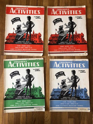 VINTAGE lot of 4 CHILDREN'S ACTIVITIES Magazine for Home & School 1951 ...