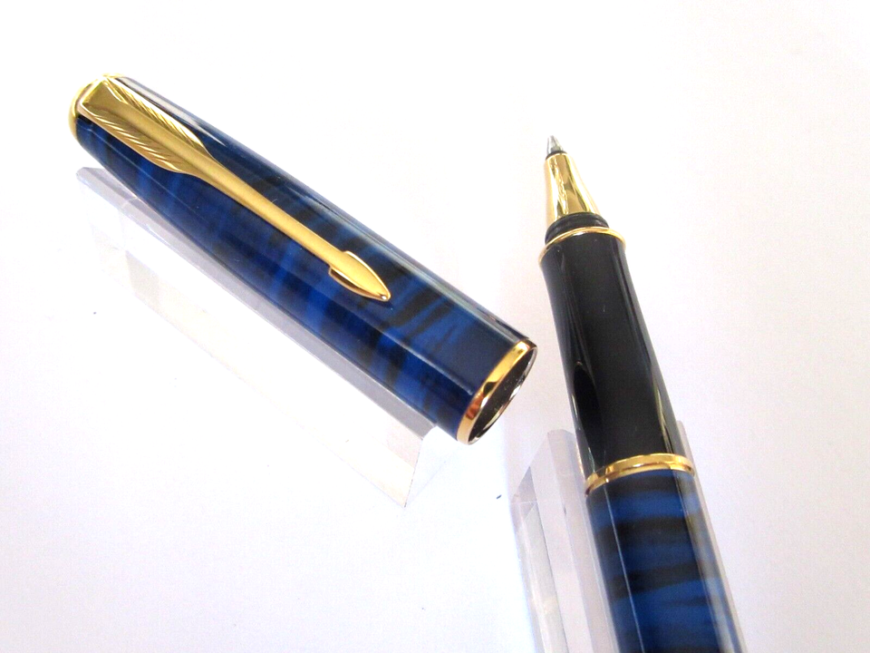 Penna Stilo Roller Sfera PARKER Sonnet Blu & Nero IN Laccato Blandings ...