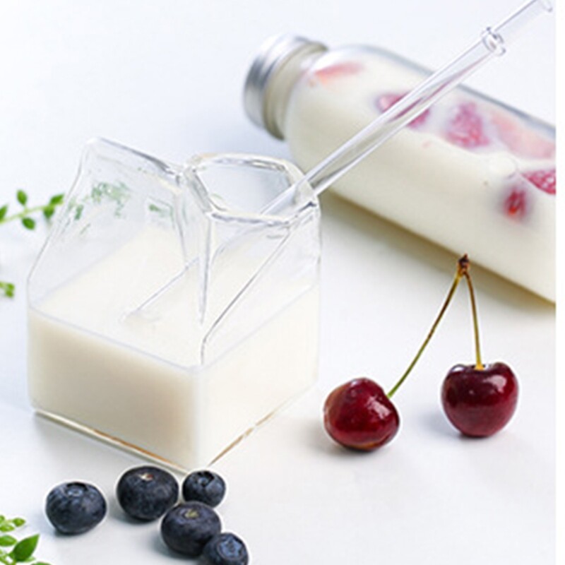 350ml Milk Glasses Milk Box Glass Mug Milk Box Cup Coffee Cups Handmade ...