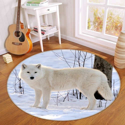 3D White Wolf In Snow O1943 Animal Non Slip Rug Mat Elegant Photo ...