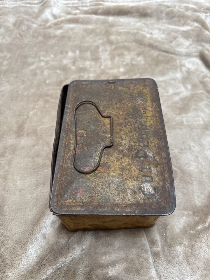 C.1910 PEDRO Smoking Tobacco Tin Lunch Box Style w/Handle Hinged Lid | eBay