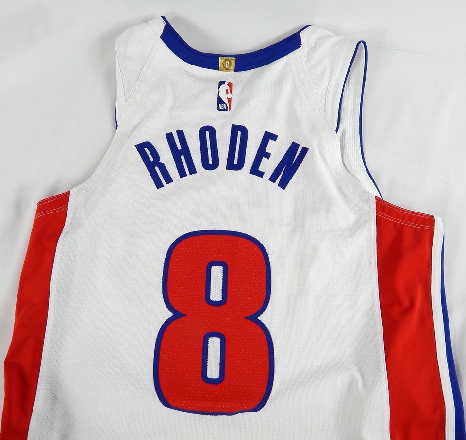 2023-24 Detroit Pistons Jared Rhoden #8 Game Issued White Jersey 48 131 ...