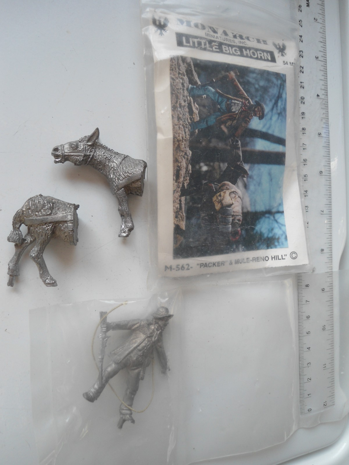 toy soldier Monarch Sanderson little big horn 54mm metal packer Mule ...