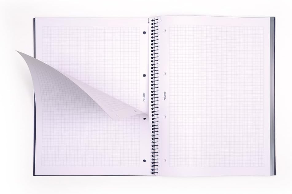 MILAN® A4 notebook with hardcover, 5x5 mm grid, 80 sheets, 95 g/m² ...