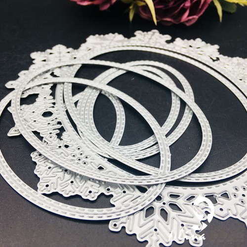 Metal Cutting Dies Nesting Oval Snowflake Frame Scrapbooking Paper ...