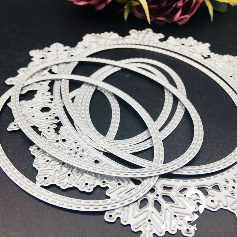 Metal Cutting Dies Nesting Oval Snowflake Frame Scrapbooking Paper Craft Stencil | eBay