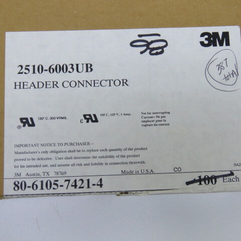 3M 2510-6003UB Qty of 75 per Lot CONN TH HEADER 10 PIN 0.100C MALE | eBay