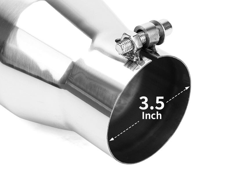 3.5"Inlet Exhaust Tip 5"Outlet 12"Overall Length Exhaust Tailpipe Tips ...