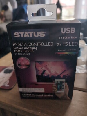 Status TV LED Strip Lighting RGB Colour Changing Remote Controlled TV ...