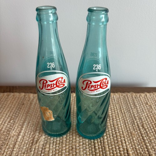 Pepsi-Cola Bottles Vintage Korean 1970s Aqua-Colored Swirl Pattern ...
