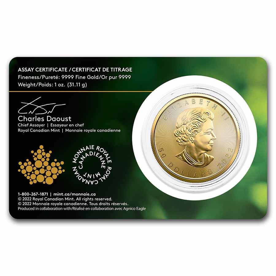 2022 RCM 1 oz Gold Maple Leaf Single-Sourced Mine BU (Assay Card) | eBay