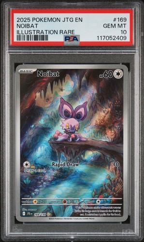 2025 POKEMON JTG EN-JOURNEY TOGETHER ILLUSTRATION RARE #169 NOIBAT PSA ...