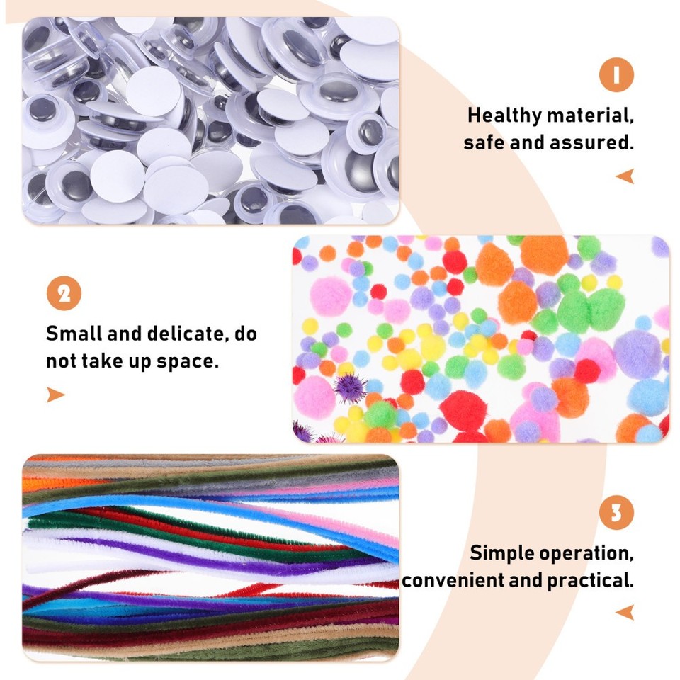 1 Set Kids Colorful Handmade DIY Materials Kit Kids Plush Sticks DIY ...