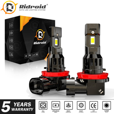RIDROID H11 LED Headlight Kit Low Beam Bulbs Super Bright 240000LM ...