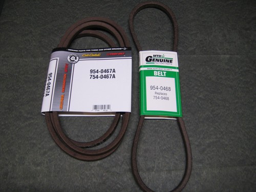 MTD 954-0468 drive belt / 954-0467A primary belt combo OEM 754-0468 754 ...