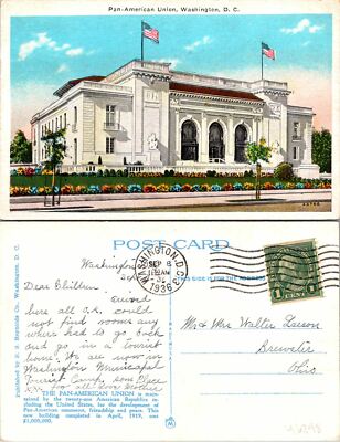 Washington DC Pan American Union Postcard Used (46398) | eBay