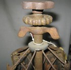 ANTIQUE PRIMITIVE CAST IRON LADY DRESS FORM STATUE SCULPTURE SEWING ...