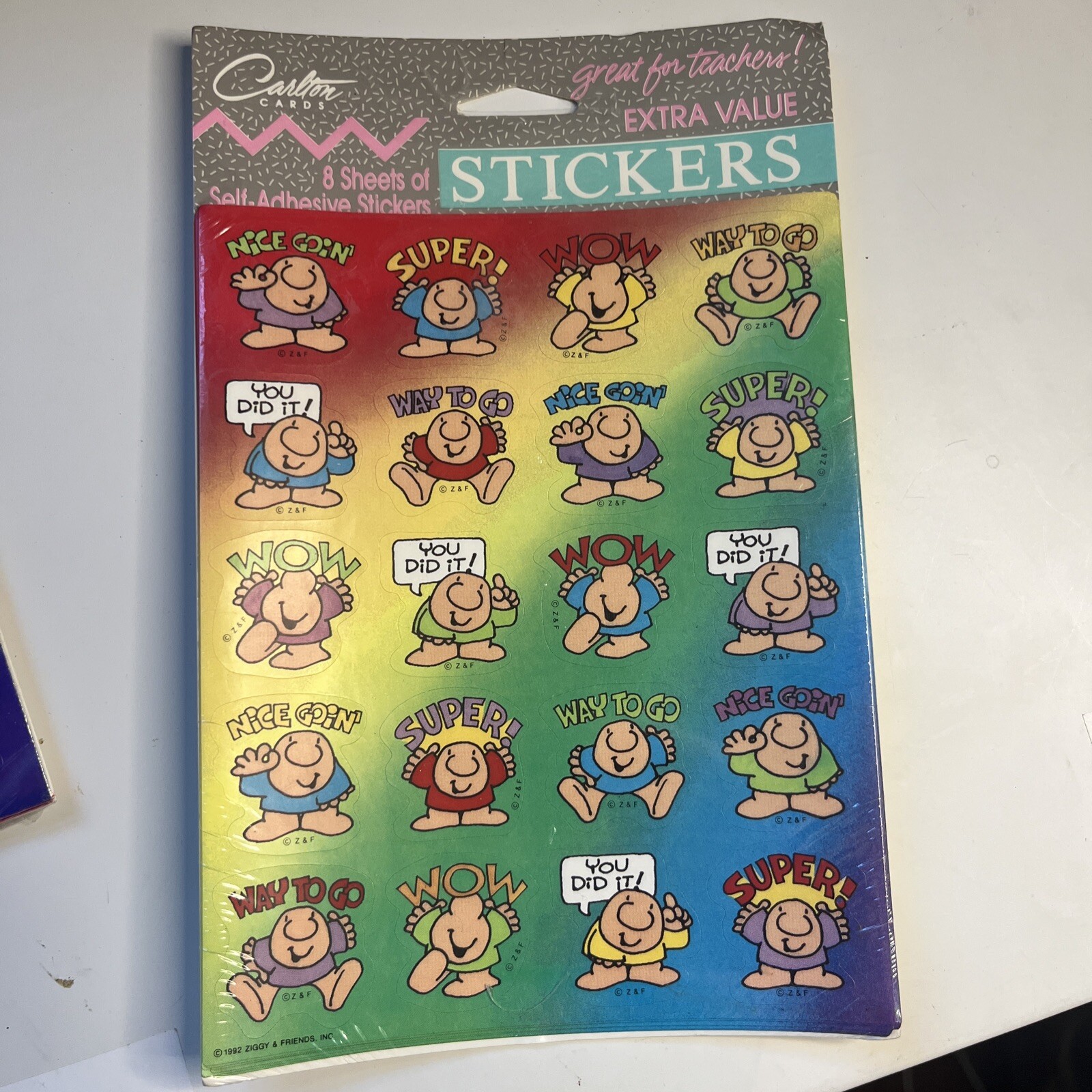 Vintage American Greetings Ziggy Stickers Sealed 1992 New Old Stock | eBay