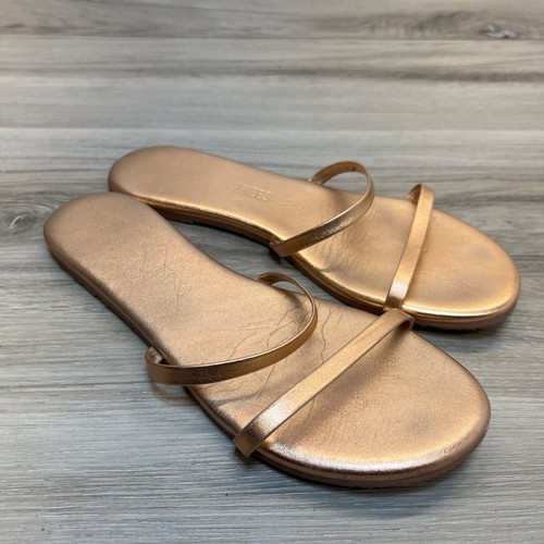 Tkees Gemma Women's Sandals Thong Flat Size 7 EU 38 Metallic Rose Gold ...