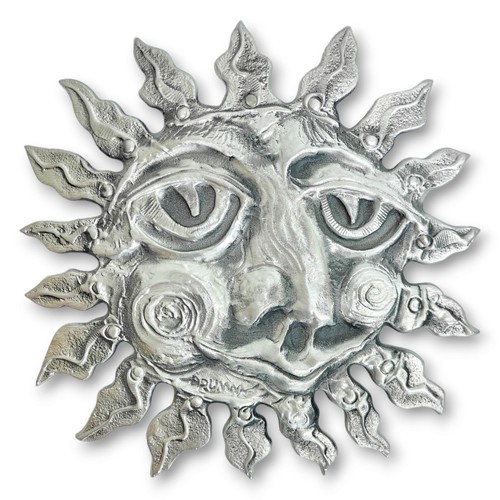 Don Drumm 13.5" Pointed Rays Sun Face Aluminum Wall Hanging Art | eBay