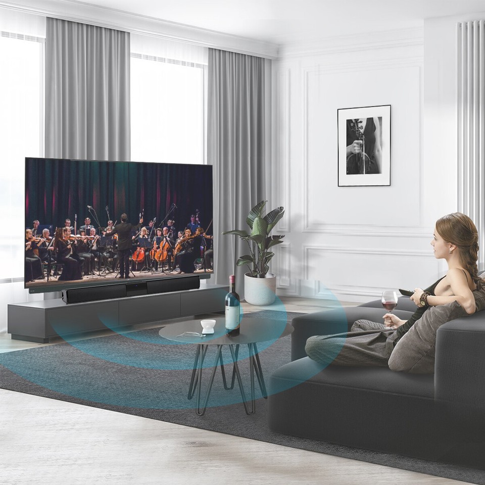 Wireless Sound Bar 4 Speaker System BT Subwoofer TV Home Speaker ...