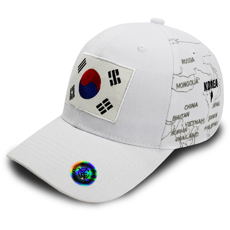 Korean Flag (Taegeukgi) Embroidery 6 Panel Baseball Cap Hat Unisex ...