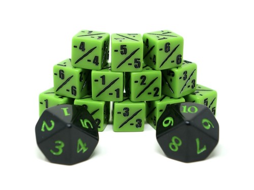 MTG Poison Counter Dice Set x2 D10 SpinDown Dice x12 D6 -1/-1 Toxic ...
