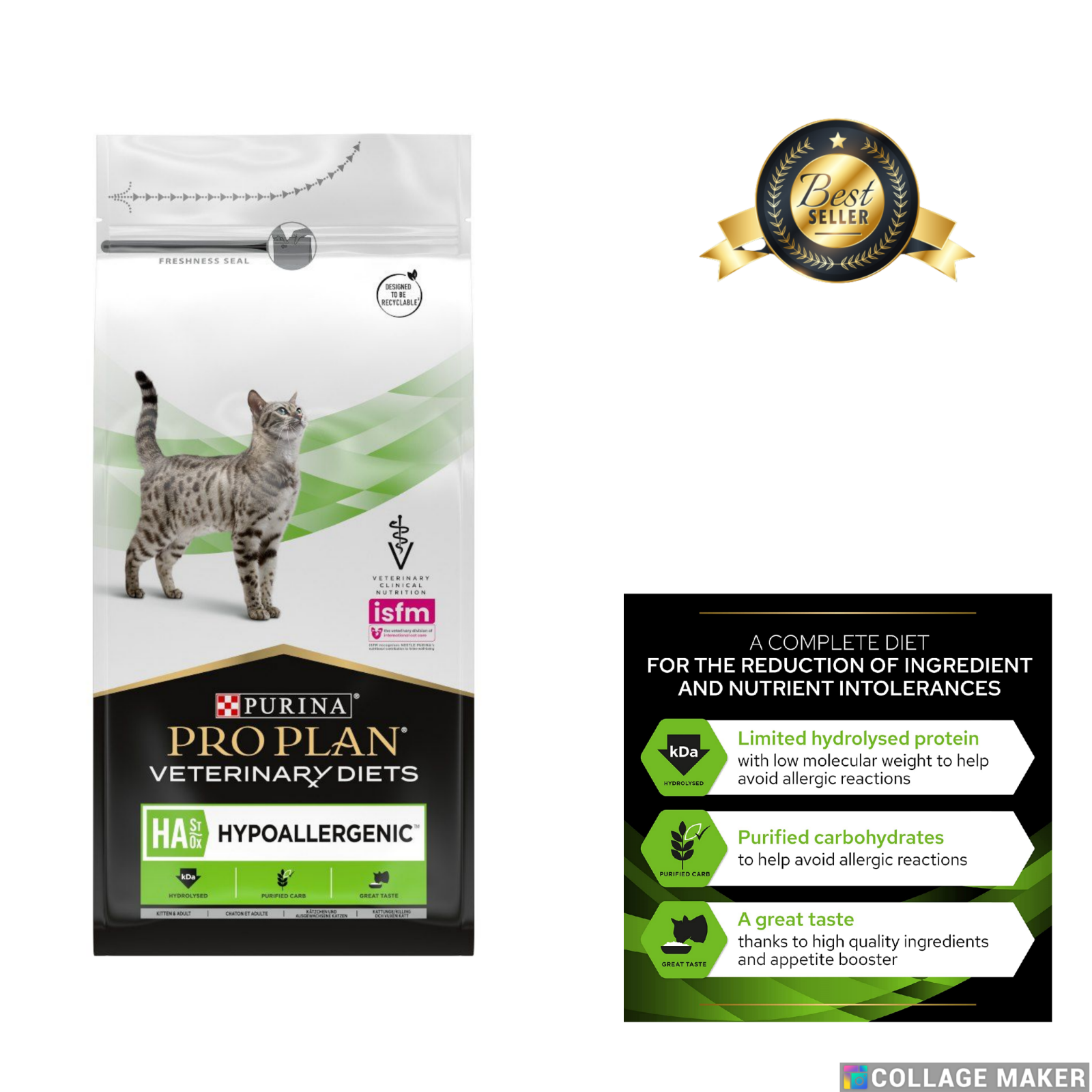 Hypoallergenic Purina Pro Plan Veterinary Diets Cat HA Cat Dry ...