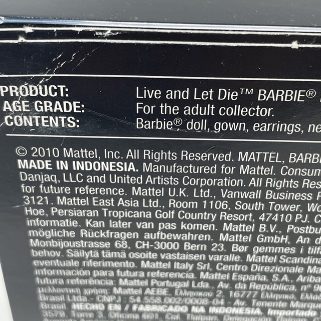 Solitaire Live and Let Die James Bond 007 Barbie Doll 2010 Mattel T4551 ...