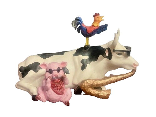 Westland Cow Parade Mixed Plate Blues Item #9141 Cow Sax Pig Rooster ...