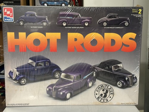 SEALED set 1:25 AMT ERTL 3 model car kits HOT RODS '34 '40 Ford '37 ...