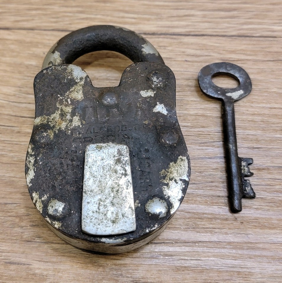 Classic Vintage original Antique Iron Padlock In 100% Working Order. | eBay