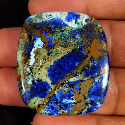 Natural Incredible BlueBird Azurite Cushion Cabochon 75.10Cts. Loose ...