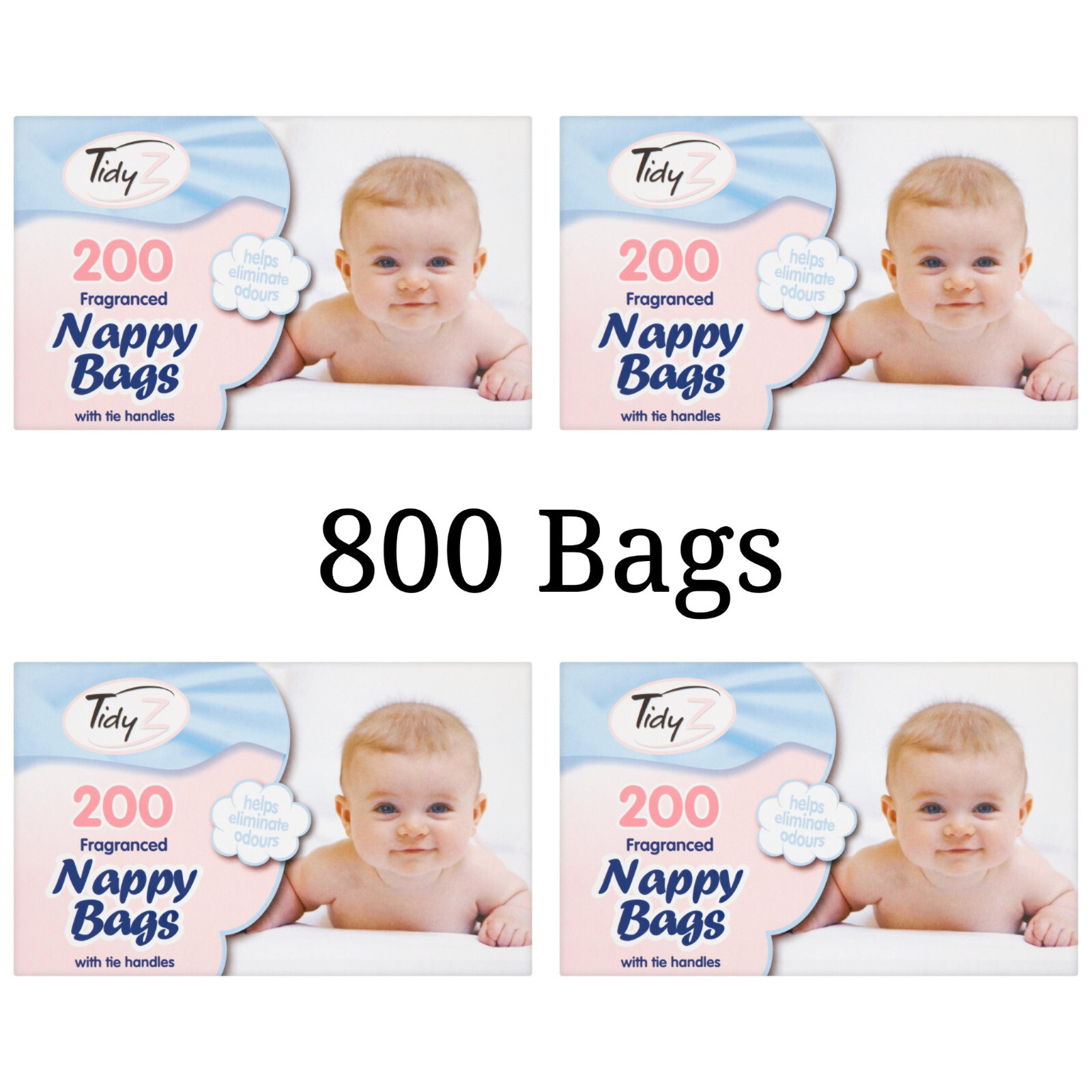 800 x Nappy Bags Baby Disposable Scented Fragranced Bin Sack Hygienic ...