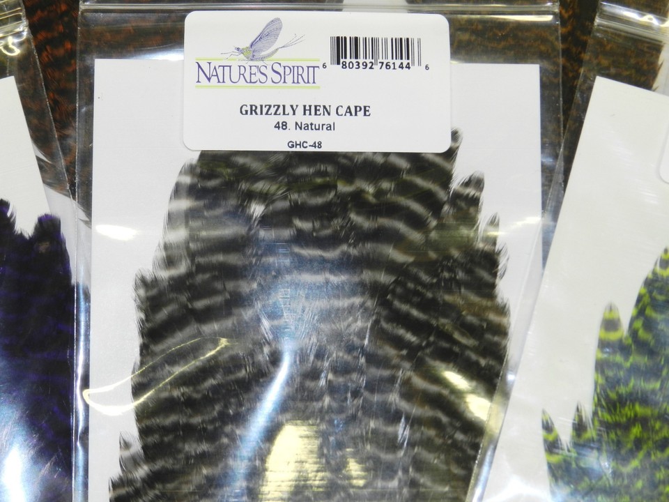 Nature's Spirit GRIZZLY HEN CAPE Soft Hackle Fly Tying Material You ...