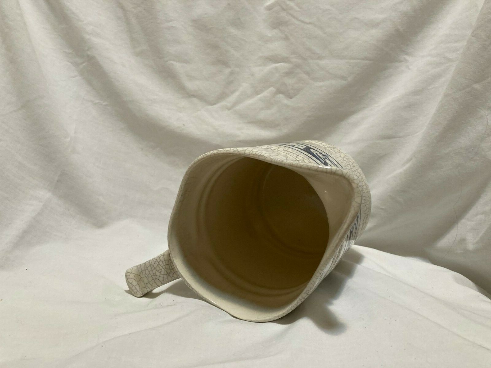 Vintage Dedham Rabbit pottery Blue crackleware 6 1/2" Pitcher Signed ...