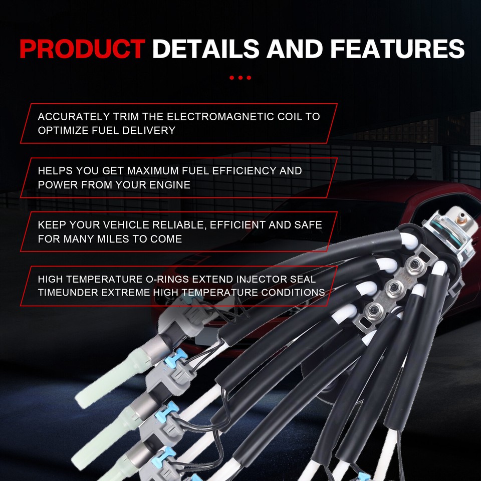FJ504 Spider Fuel Injectors for Chevy Express 1500 2500 35 Cadillac ...