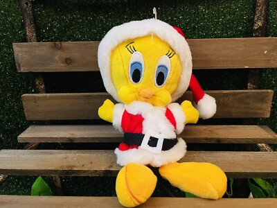 Vintage Looney Tunes Christmas Tweety Santa 8in Plush 1998 *New w/Clear ...
