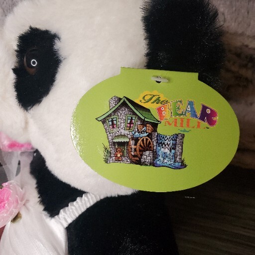 The Bear Mill Plush Panda Bear With White Wedding Dress Costume ...