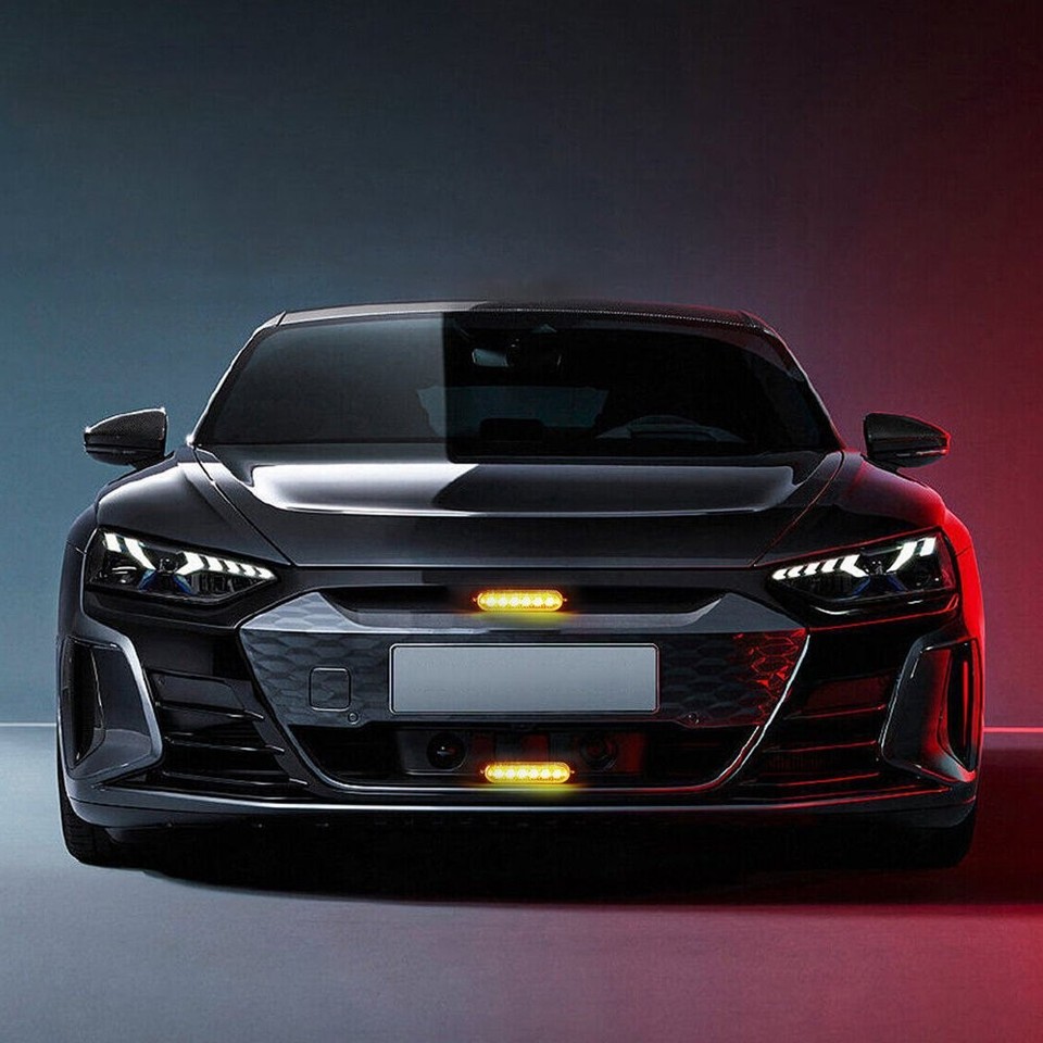 10-100pcs 6 LED Amber Grill Side Marker Emergency Strobe Light Bar Kit ...