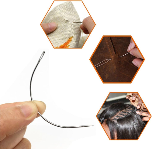 20 Pieces Wig Making Pins Needles Set, Wig T Pins and C Curved Needles ...