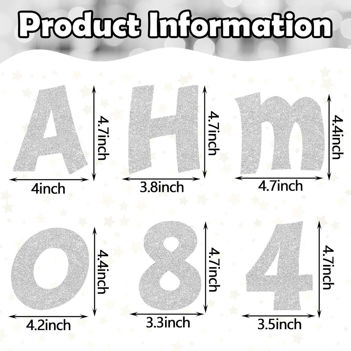 Educational Display Letters Glitter Bulletin Board Letters - 4 Inch ...