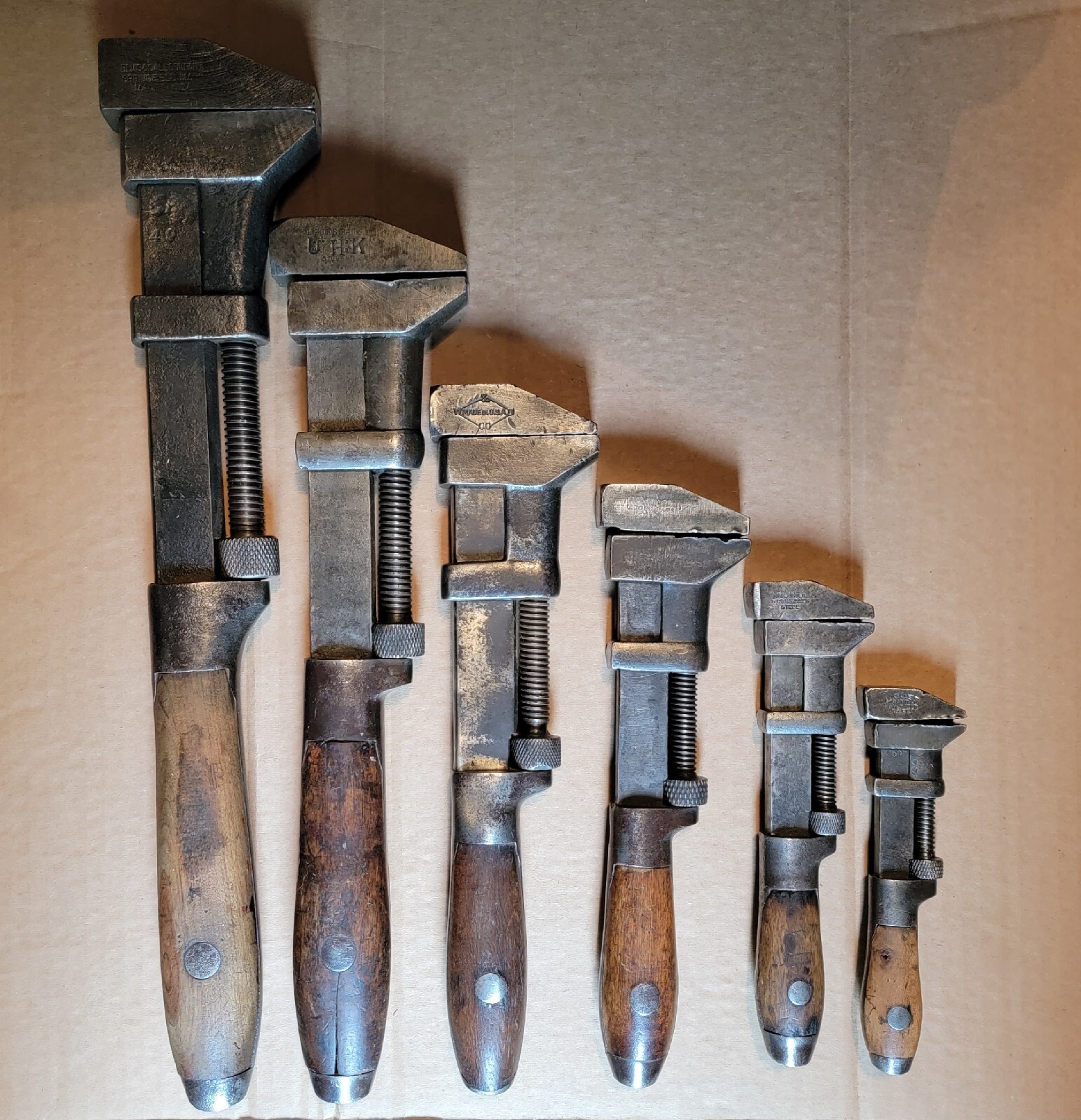 Antique Graduated Screw Wrench Set, Most Are Coes. 6 Knife Handle ...
